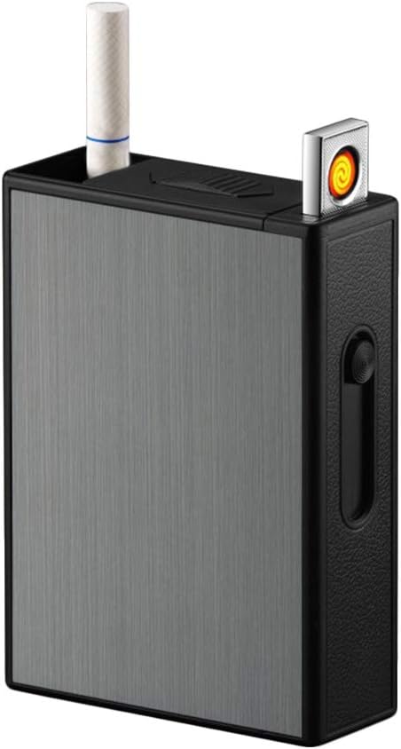 20 Cigarette Case Dispenser Tobacco Storage Box Holder Windproof USB ...