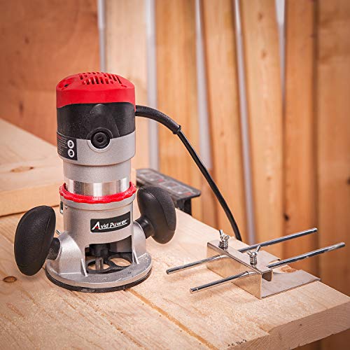 AVID POWER 11 Amp 2 HP Fixed-Base Wood Router with Edge Guide, 1/2-Inch ...