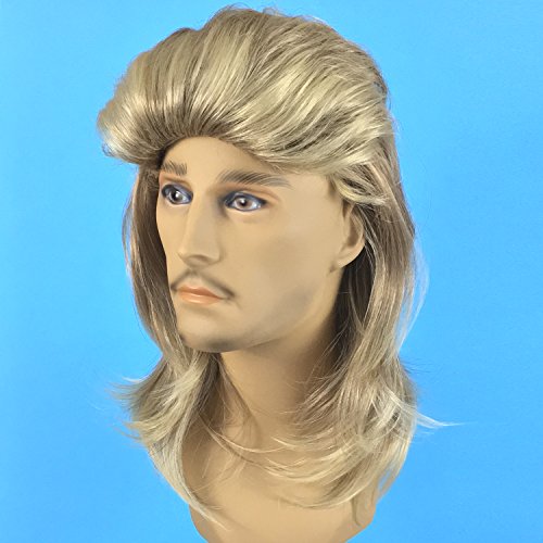 4 Pc. Premium Dirty Blonde Mullet Wig: Redneck Halloween Costume 80s ...