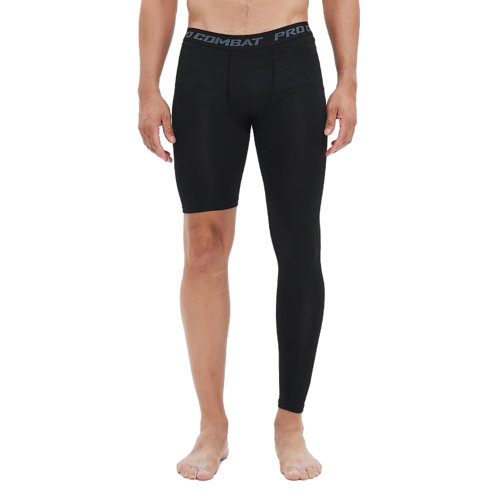 Men's Basketball Single Leg Tight Sports Pants 1/2 One Leg Compression ...