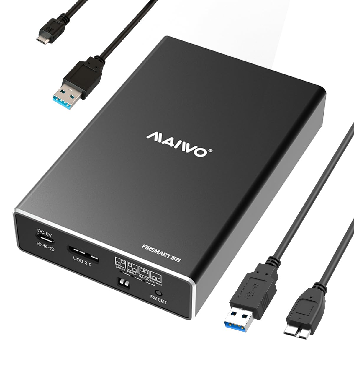 MAIWO Hard Drive RAID Enclosure Dual Bay for 2.5 Inch SATA SSD HDD, USB ...