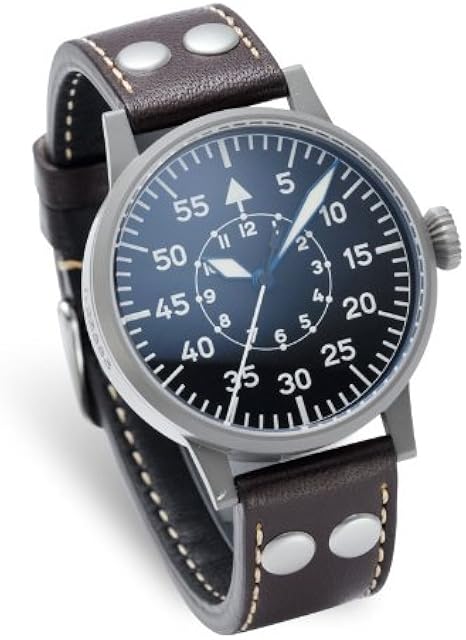 Laco 1925 Men's Quartz Watch with Black Dial Analogue Display and Brown ...