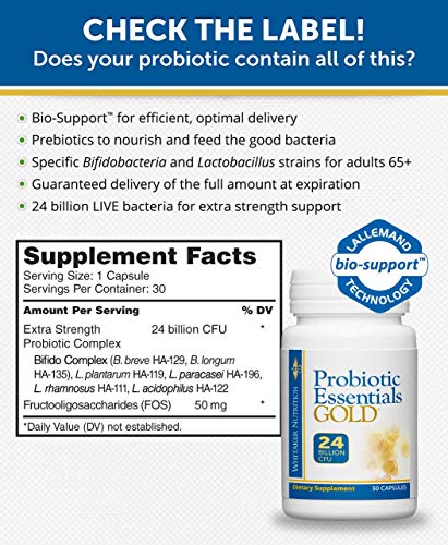 Dr. Whitaker's Probiotic Essentials Gold with 24 Billion Live Bacteria ...