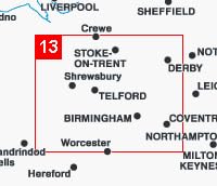 Birmingham and West Midlands Postcode Sector Map 13 – Laminated Wall ...