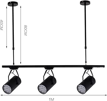 Riel – Lámpara plafón con 3 móviles 12 W Foco LED Focos – 1 M (riel de ...