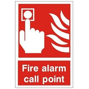 Fire Alarm Call Point Sign 300x100 Self Adhesive: Amazon.co.uk: DIY & Tools