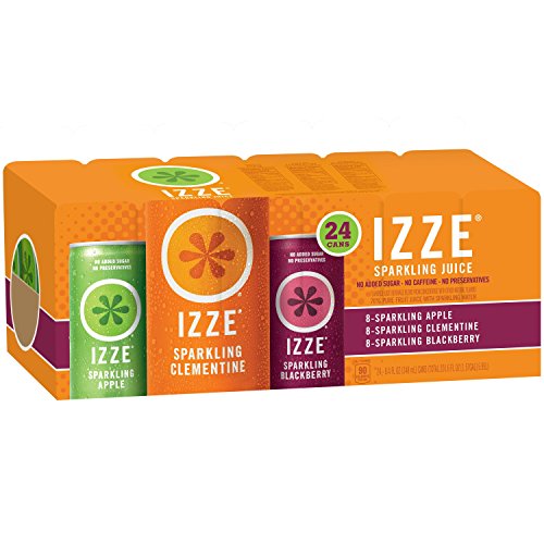 IZZE Sparkling Juice, 4 Flavor Variety Pack, 8.4 oz Cans, 24 Count in ...