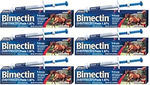 Amazon.com : Bimectin Ivermectin Paste Horse Wormer (1.87 Ivermectin) - 6 DOSES, Model:, Home ...