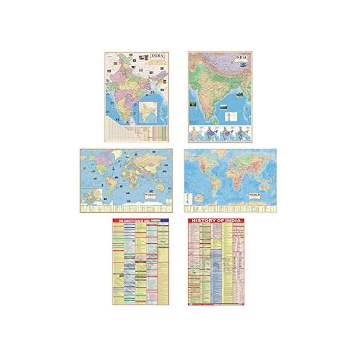 Buy India & World Map ( Both Political & Physical ) with Indian ...