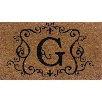 Amazon.com : Evergreen 2RM007 Monogram Door Mat, Coir Insert, Letter G ...