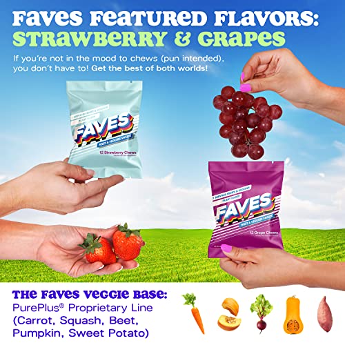 FAVES Strawberry & Grape Chewy Candy Variety Pack (4 Pack) Low Sugar ...