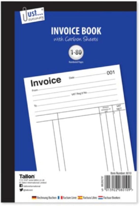 12x Invoice Books Notebook- Just Stationery- Job lot- Pages Numbered 1 ...