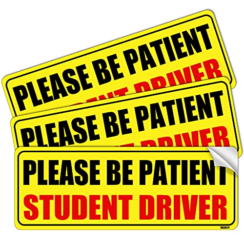 BOKA Student Driver Sticker, Removable Please Be Patient New Driver ...