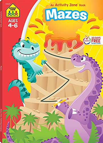 School Zone - Mazes Workbook - 96 Pages, Ages 4 to 6, Preschool ...