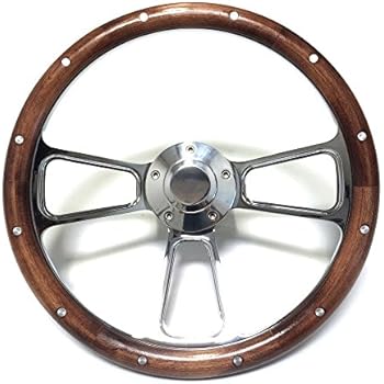 Amazon.com: Chrome Steering Wheel Kit for Hot Rod Rat Rod w/Flaming ...