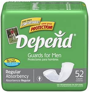 Amazon.com: Depend Guards For Men, 52-Count Packages (Pack of 4 ...