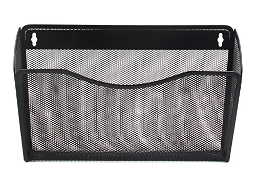 EasyPAG Hanging File Organizer Mesh 3 Single Pockets Wall File Holder ...