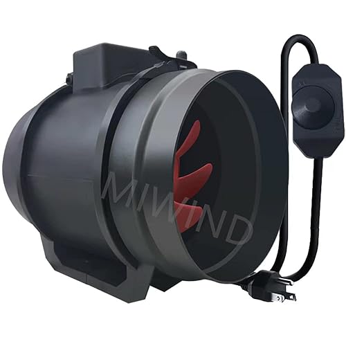 MIWIND 8 Inch Inline Duct Fan With Speed Controller Ventilation Exhaust ...