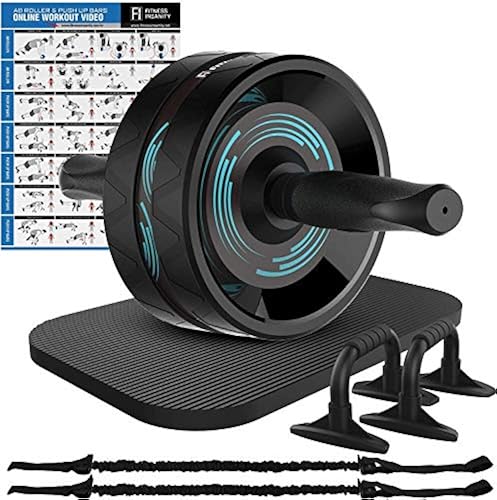 Ab Roller Wheel, 6-in-1 Ab Roller Kit with Knee Mat, Push-Up Bars ...