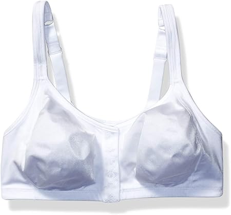 Just My Size Women's Super Sleek Front Close Wire Free Bra, White, 44B ...