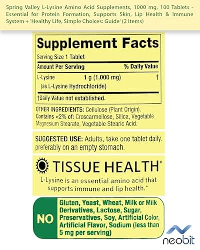 Spring Valley Vitamin Amino Acids Hello Beautiful People , L Lysine Is