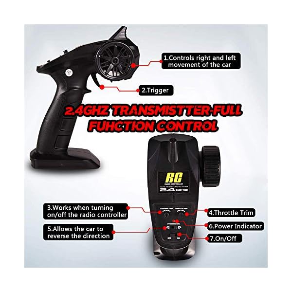 Distianert 1:12 Scale 4WD RTR Rock Crawler Electric RC Car with 2.4GHz ...