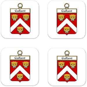 Amazon.com: Gallant Family Crest Square Coasters Coat of Arms Coasters ...