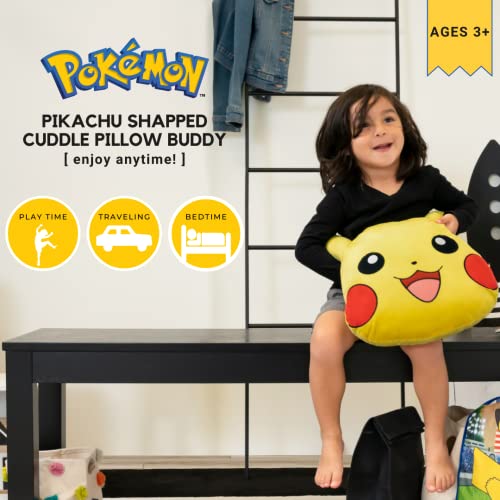 Pokemon Pikachu Anime Kids Bedding Super Soft Plush Cuddle Pillow Buddy ...