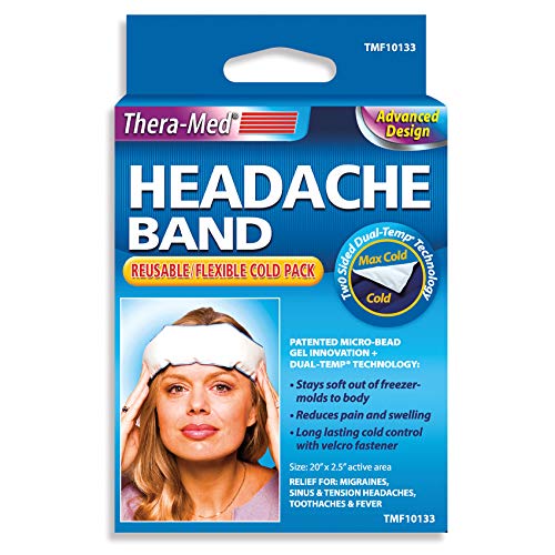 Thera-Med Cooling Headache Relief Band - Fabric Lined Ice Pack for ...