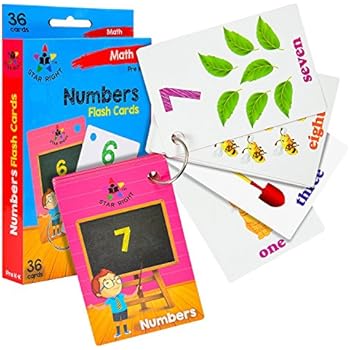Amazon.com: Star Right Numbers Flash Cards with Matching Art, 36 Cards ...