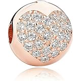 Amazon.com: Rose Gold 2pcs Rubber Charm Stopper Spacer Bead 925 ...