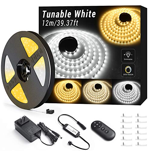 40ft Tunable White LED Strip Light, 1344 LEDs Dimmable 3000K-6500K LED ...