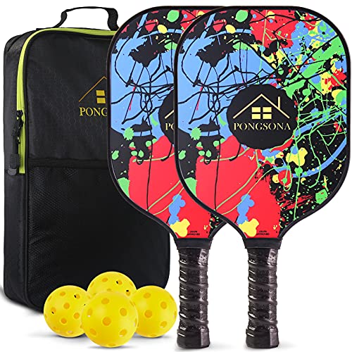 PONGSONA Pickleball Paddles - USAPA Standard Pickleball Paddle Set of 2 ...