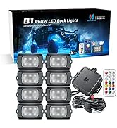 Amazon.com: MICTUNING 2nd-Gen RGB LED Rock Lights with Bluetooth Controller, Timing Function ...