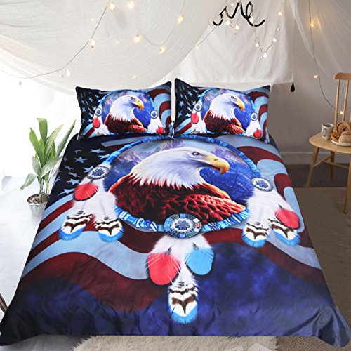 Sleepwish Eagle Bedding 3 Piece Bird Bedspread Bald Eagle with American ...