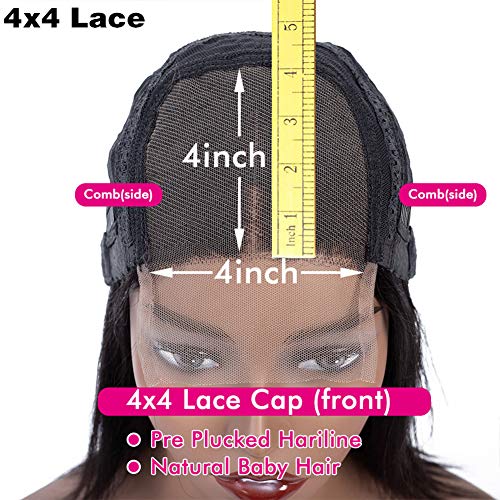 Aibei Hair 10 Inch Glueless Brazilian Loose Deep Wave 4X4 Lace Front ...
