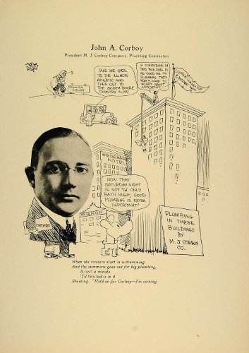 1923 Print John A. Corboy Plumbing Contractor Chicago - Original Print ...