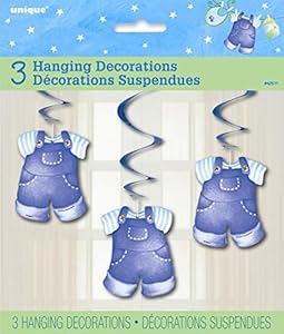 Amazon.com: 26" Hanging Blue Clothesline Boy Baby Shower Decorations ...