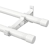 Amazon.com: TANGWIN White Double Curtain Rods for windows 66 to 120 ...