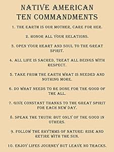 Amazon.com : Native American 10 Commandments Poster Native American ...