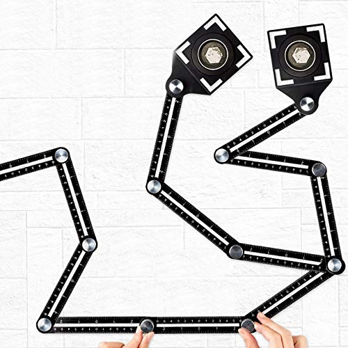 2 Pack Multi Angle Measuring Ruler, Precise Aluminum Alloy 6-Sided ...