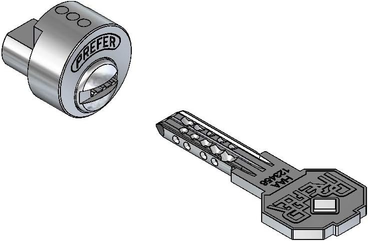 pair of locks W551.0822.0000 for tilting/garage round cylinder punched ...