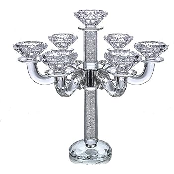 Amazon.com: Qf 7-Arm Crystal Candelabra-Classic Elegant Design: Home ...