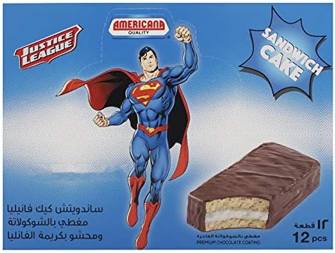 AMERICANA CAKES Superman Sandwich Cake Filled With Vanilla 12 Piece ...