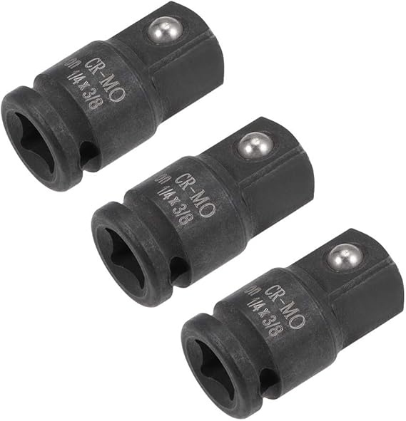uxcell 3 Pcs 1/4 Inch Drive (F) x 3/8 Inch (M) Impact Socket Adapter for Ratchet Wrenches ...