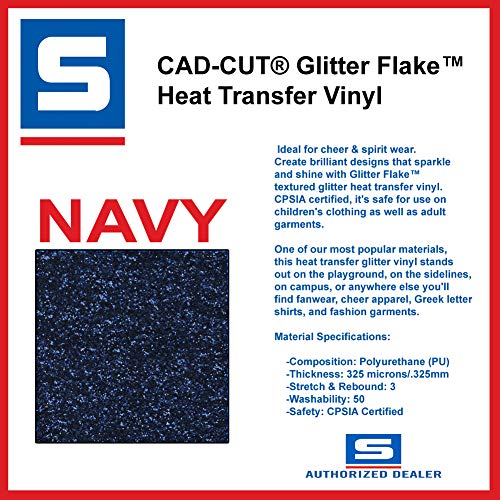 Stahls' HTV Cad Cut Navy Glitter Flake Heat Transfer Vinyl - Want It All