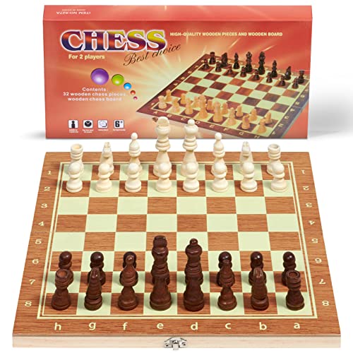 CSVICTORY Classic Chess Set 11" x 11"- New Zealand Pine Wooden Chess ...