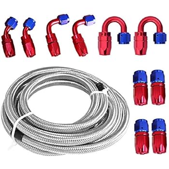 Amazon.com: -6 AN AN-6 Push Lock Fuel Line Hose Blue 20ft & Push On Loc ...