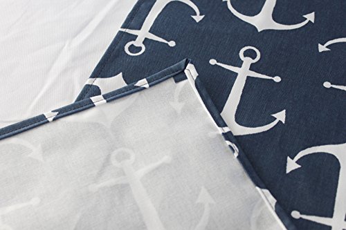 Navy blue anchor 12x48 inches table runner nautical wedding beach baby ...