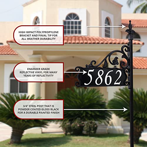 Address America Boardwalk Home Address Yard Sign with Customized House ...